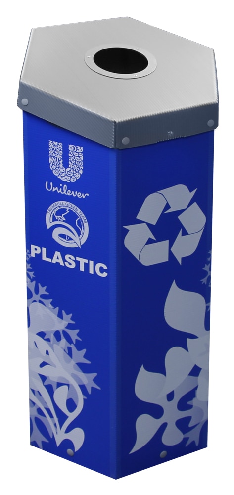 Blue Recycling Bin With Lid